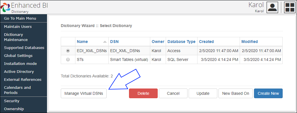 EnhancedB I – Virtual DSN Update – EBI Software